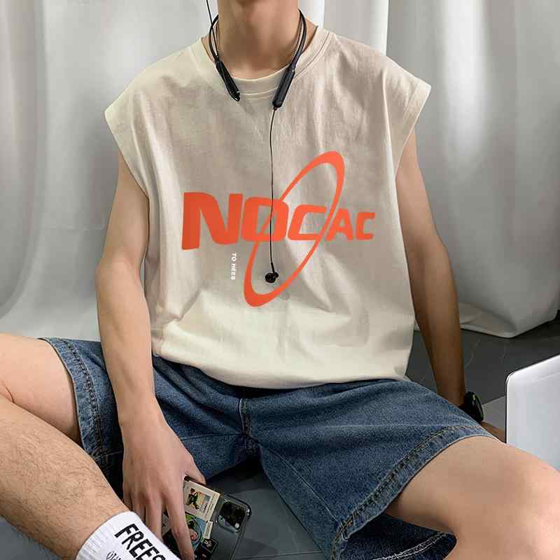 Tシャツ メンズ 男性用 ノースリーブ ティーシャツ ルーズ 宽松 運動 スポーツ タンクトップ 夏 ストリート カジュアル トップス ポリエステル プリント カーキ ブラック ブルー・版型: ゆったり・柄: 文字・主な素材: ポリエステル...