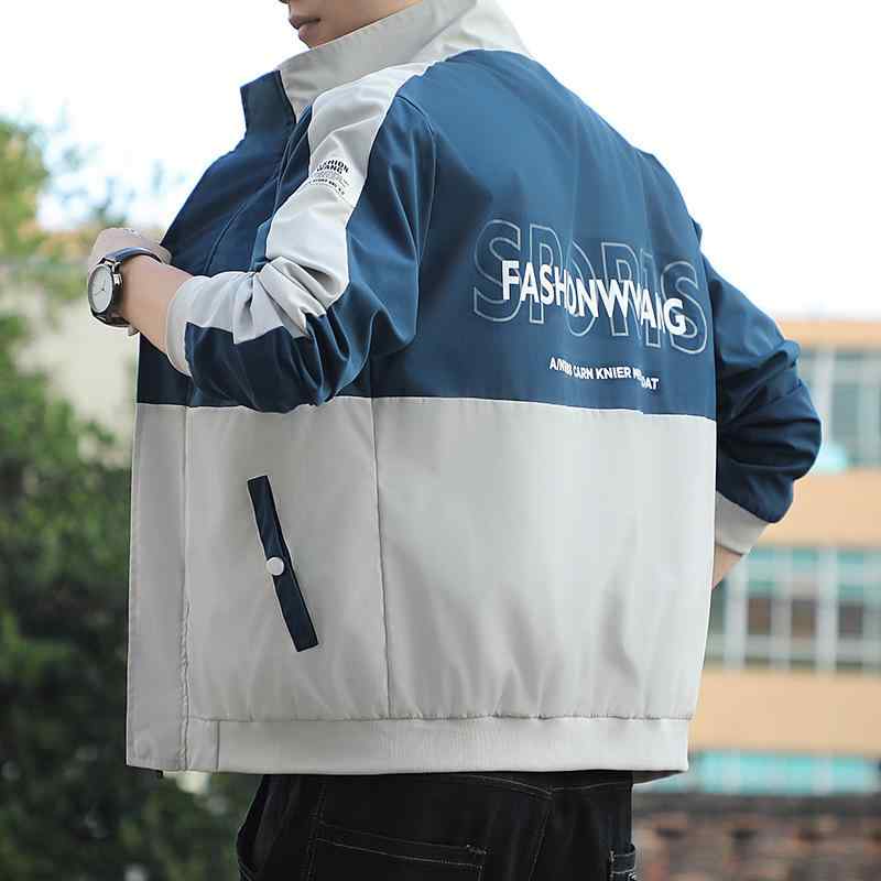 ジャケット メンズ 男性用 ブルゾン 配色 切り替え 春秋 スポーツ カジュアル 長袖 ポリエステル 普段使い アウター 緑 黒 青 M L XL XXL XXXL XXXXL 5XL・素材: ポリエステル・カテゴリ: ジャケット・スタイル...