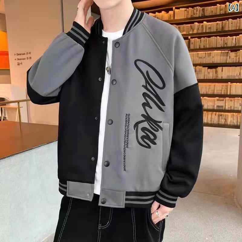 ジャケット メンズ 男性用 春秋 長袖 ベースボールカラー ブルゾン アウター スタンダードスタイル 配色・商品カテゴリ: ジャケット・素材機能: 耐摩耗性.防撕裂性・スタイル: ・襟の形: ノーカラー・フィット: レギュラー・フロント: ...