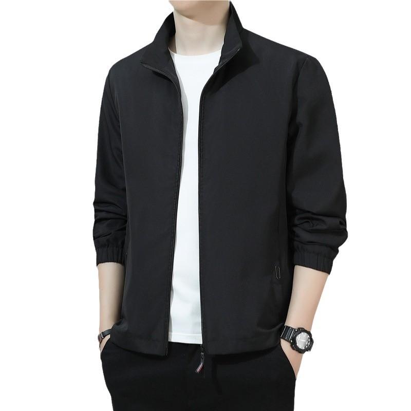 ジャケット メンズ スタンドカラー ブルゾン ジャンパー 男性用 アウター カジュアル 無地 防風 撥水 秋 グレー ブラック ブルー・カテゴリ: ジャケット・・襟の形: 立ち襟・シルエット: ルーズ・前立て: ジッパー・フード: なし・・...