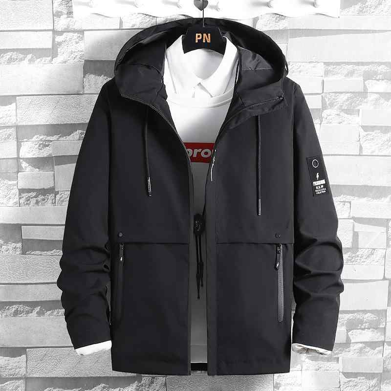 ジャケット メンズ 男性用 春秋 カジュアル 防風 フード付き ブルゾン 無地 ポリエステル ブラック カーキ ブルー・カテゴリ: ジャケット・スタイル: ベーシック・対象: 若者・襟の形: スタンドカラー・フィット: レギュラー・前立て:...