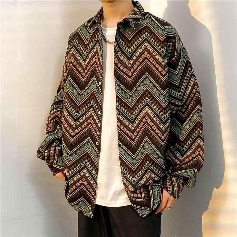 シャツ メンズ バロック調 花柄 コットン混紡 トップス 長袖 カジュアル 開襟シャツ 春秋 薄手 ゆったり・カテゴリ: シャツ・素材: 綿混紡・生地の密度: 30番手・スタイル: ストリート・タイプ: カーディガン・フィット: ゆったり・...