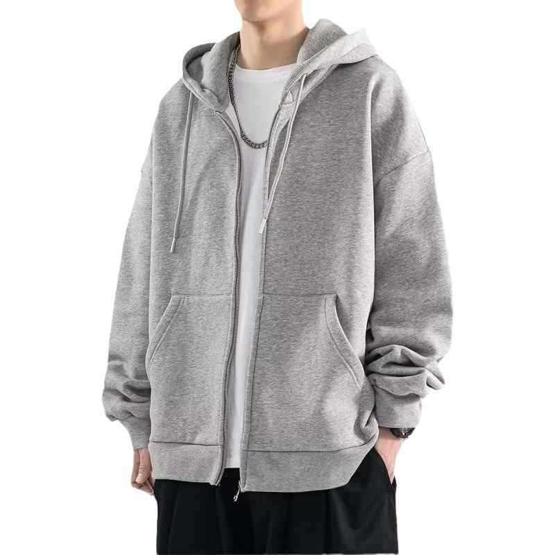パーカー メンズ 裏起毛 ジップアップ スウェット ジャケット 秋冬 暖かい 防寒 フード付き ポリエステル 無地 黒 グレー 普段使い カジュアル
