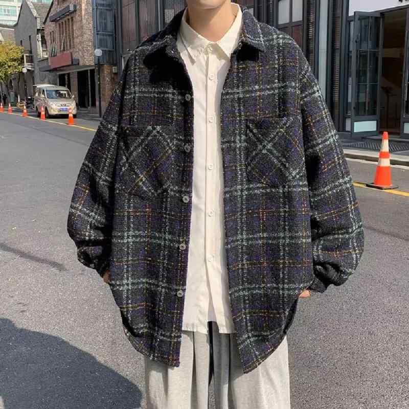 ジャケット 男性用 レトロ 格子柄 春秋 襟付き ポリエステル ゆったり レッド グリーン・カテゴリ: ジャケット・・対象: 若者・襟の形: 襟付き・フィット: ゆったり・前立て: シングルブレスト・フード: なし・・柄: 格子柄・素材: ...