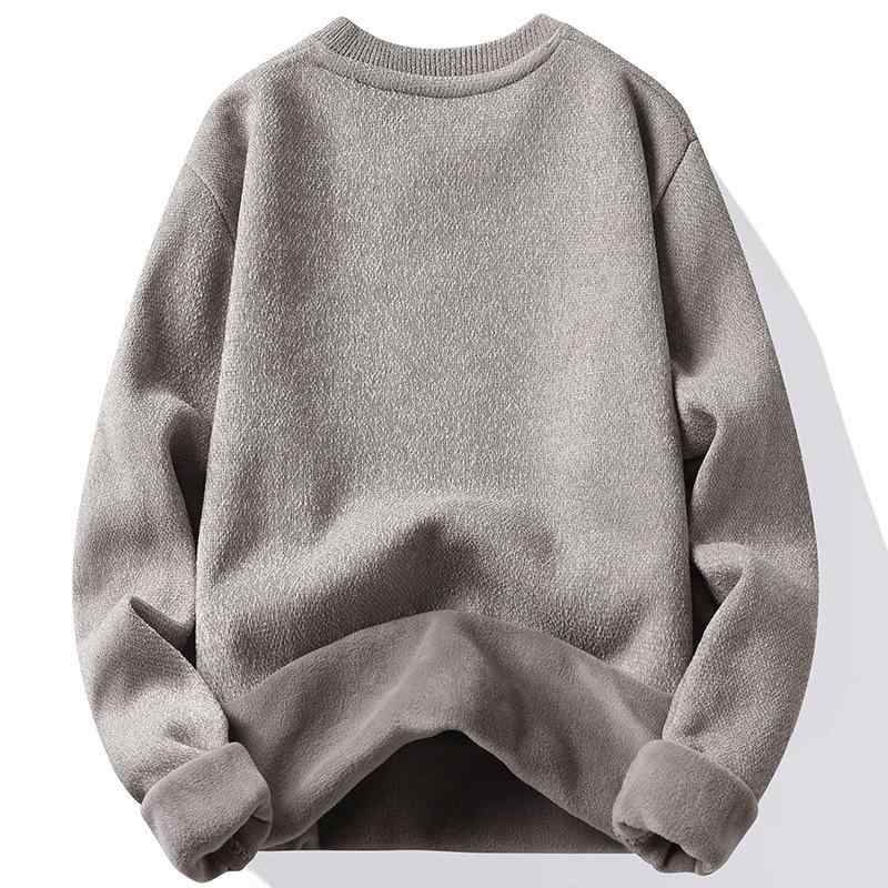 ニット メンズ 男性用 裏起毛 セーター 秋冬 暖かい ニットソー トップス プルオーバー カットソー 黒 ブラック系