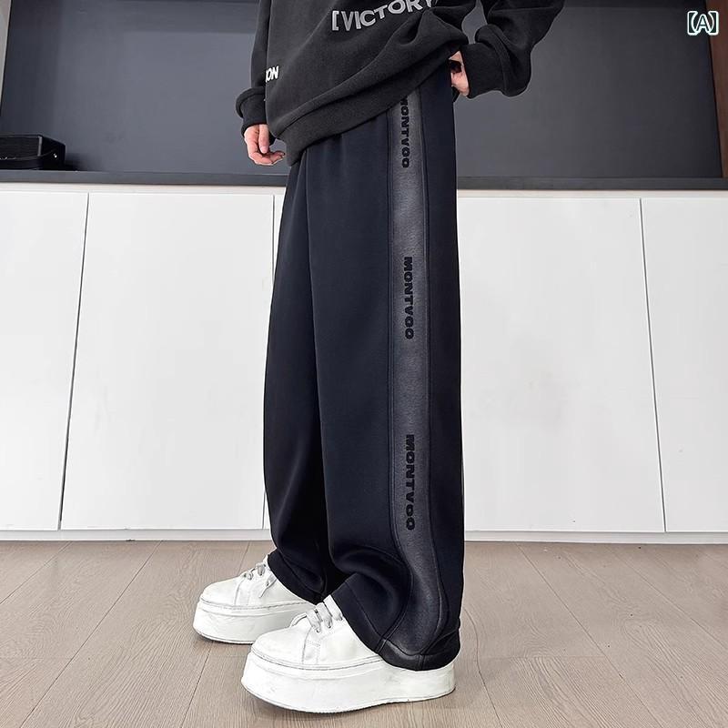 アメリカン ストリート パンツ メンズ 2025年 秋冬 ゆったり 多機能 ストレート カジュアル.カラフルカラーオシャレデザイン。服装スタイル: ゆったりとしたパンツタイプ：ストレートパンツ技術: アイロン不要腰型: 中腰スタイル: エネ...