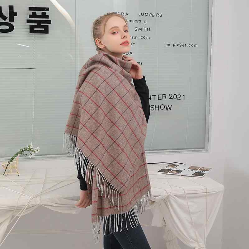 マフラー レディース メンズ 羊毛 ウール ショール ストール 秋冬 格子柄 フリンジ 暖かい 防寒 ベージュ系 グリーン系 レッド系 グレー ブラウン・項目名: 素材・値: ウール・項目名: 性別・値: ユニセックス・項目名: 編み方・値...