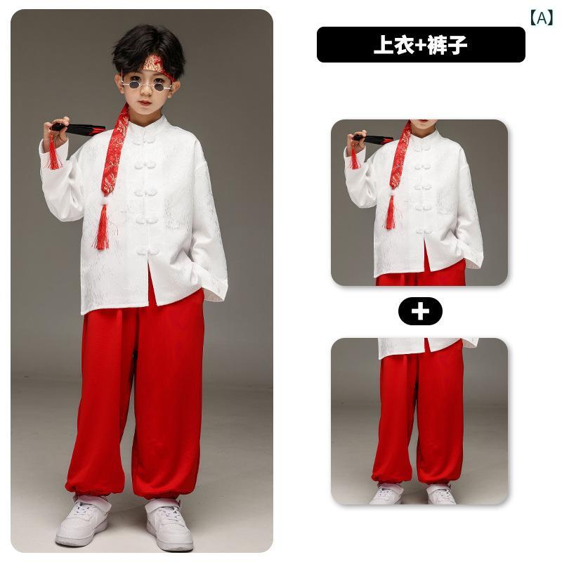 子供用 漢服 チャイナドレス コスチューム セットアップ 女の子 馬面裙 男の子 中国風 ダンス 衣装 発表会 舞台 ステージ イベント 綿