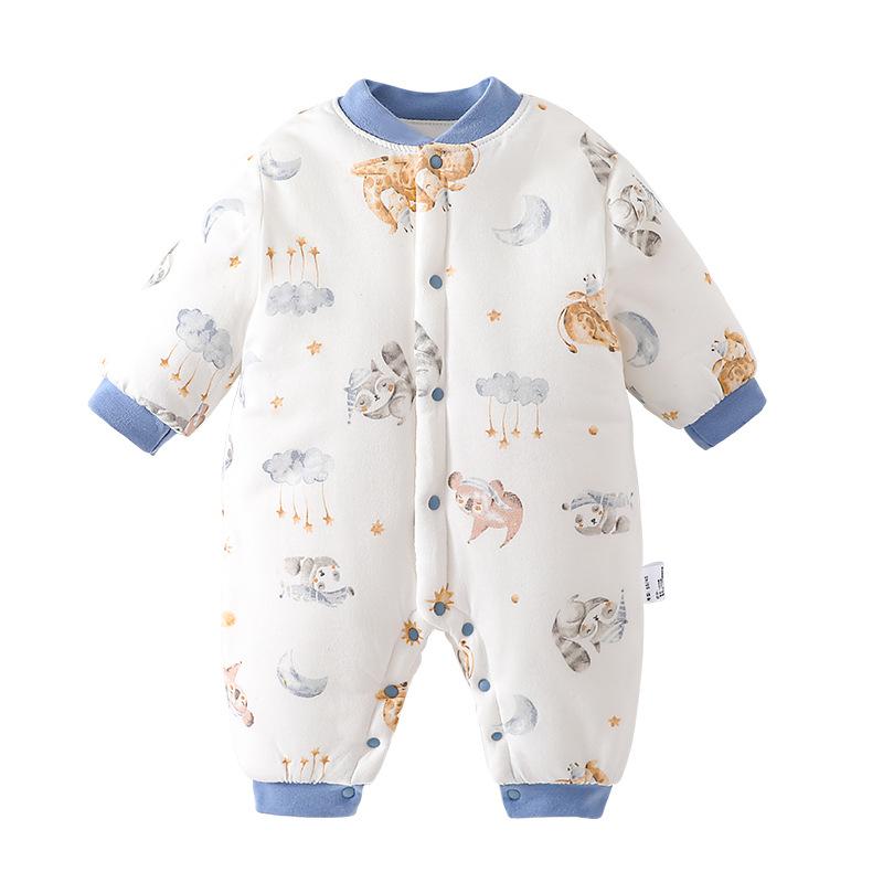 ベビー服 ロンパース 秋冬 長袖 綿 新生児 カバーオール 厚手 男の子 女の子 かわいい あったか 59cm 66cm 73cm 80cm 90cm