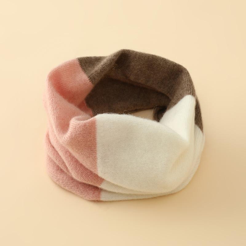 ネックウォーマー 秋冬 男女兼用 防寒 羊毛 ニット 配色 ベージュ グレー ホワイト ピンク キャメル・性別: 男女兼用・素材: 羊绒・シーズン: 秋.冬・素材混率: 31〜50%・カラー: ベージュ+グレー+ホワイト.ピンク+ホワイト+...