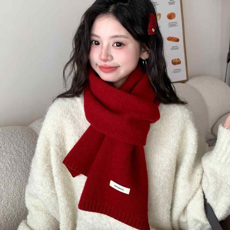 2個セットマフラー レディース メンズ 羊毛 ニット 赤 無地 秋冬 防寒 保温 厚手 韓国 ストール ショール・編み方: 経編・機能: 保温・スタイル: ビジネス.万能.エレガント.ミニマル.カジュアル.スポーツ.OL.シンプル..軽奢....