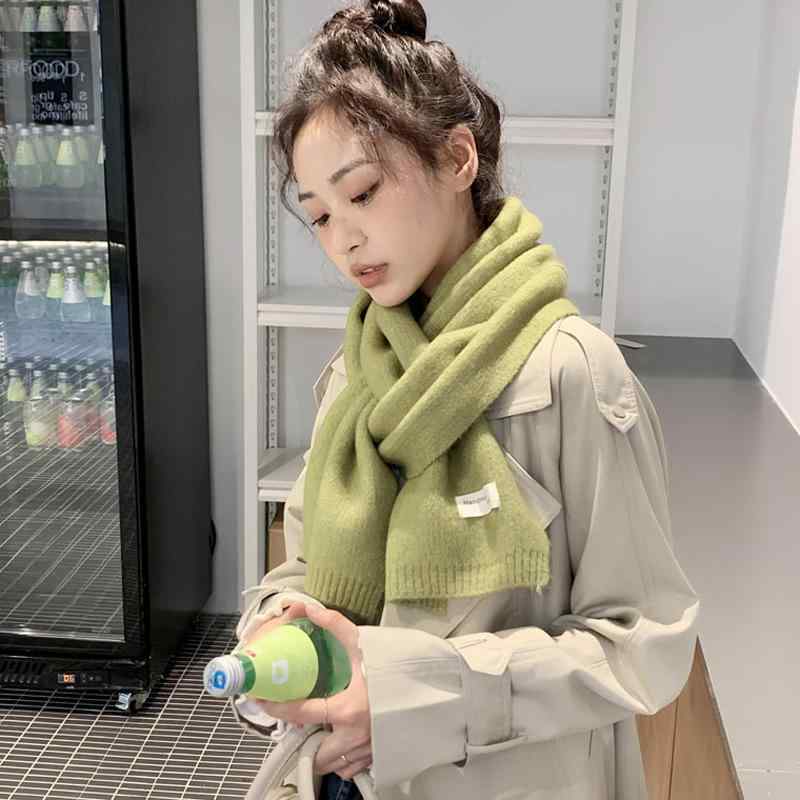 マフラー レディース メンズ 秋冬 厚手 ウール 保温 ストール ニット 無地 黒 ブラック グレー ベージュ ブラウン アイボリー・編み方: 経編・機能: 保温・スタイル: 百搭.OL.シンプル.シック・色: ブラック.ダークグレー.オー...
