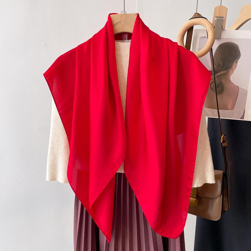 ストール レディース ショール 大判 ポリエステル 無地 レッド ピンク ブルー 秋冬 防寒 90 90cm・性別: 男・素材: ポリエステル・スタイル: 韓国・カラー: 大紅色, 嫩ピンク, 宝藍, チョコレート色, 桜色, オレンジ, ...