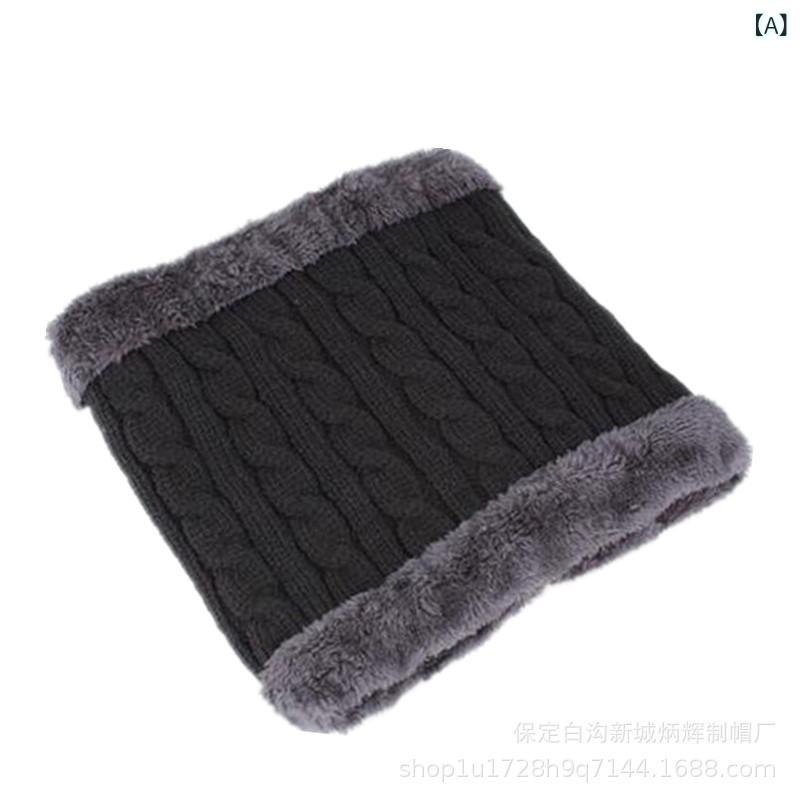 ネックウォーマー メンズ 男性用 ニット帽 秋冬 防寒 保温 2way 無地 学生 紳士 ケーブル編み スヌード マフラー 寒さ対策 あったかグッズ 黒 紺 グレー