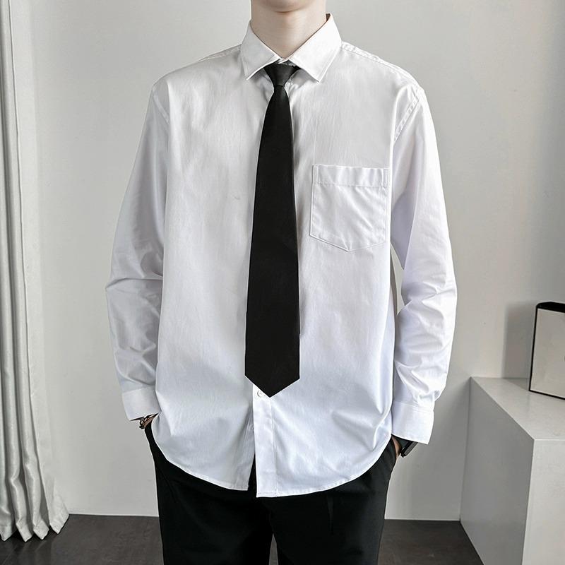シャツ メンズ 長袖 ルーズフィット DK制服風 トップス 韓国 学生 白シャツ 麻混紡 ホワイト 無地 春秋・カテゴリ: シャツ・スタイル: 韓国・柄: 無地・タイプ: カーディガン・ネックライン: 襟付き・袖丈: 長袖・対象年齢層: 成...