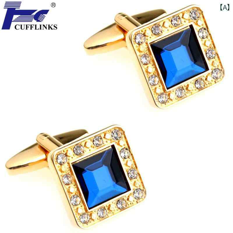 カフス フレンチ シャツ カフスボタン メンズシャツ 袖 ネイル 4 色 展開.カラフルカラーオシャレデザイン。シンプルスタイル材質：スチール色の分類：レッド.ゴールド.ブルー.ブラック