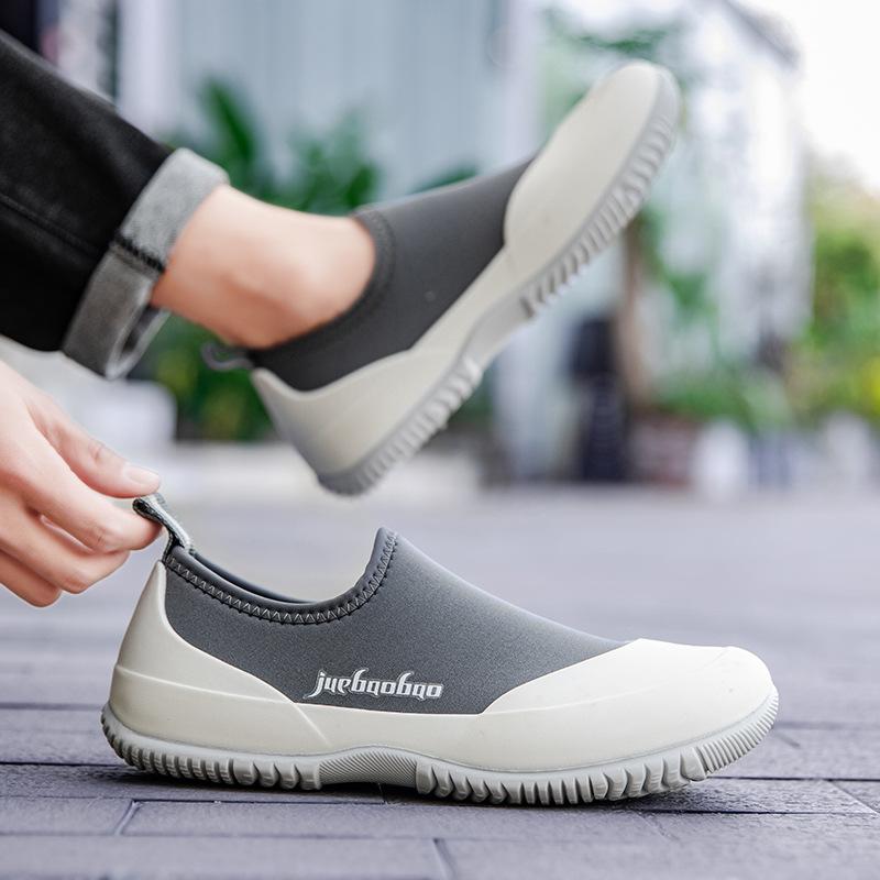 2個セットレインシューズ 男性用 ローカット 釣り アウトドア 滑り止め 履きやすい 普段使い 耐摩耗性 黒 白 グレー 緑 ベージュ