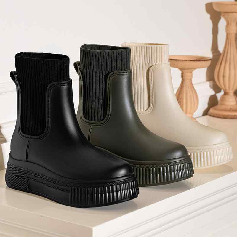 雨靴 レディース 防水 滑り止め ローカット フラットソール レインシューズ カジュアル 無地 ホワイト グリーン ブラック