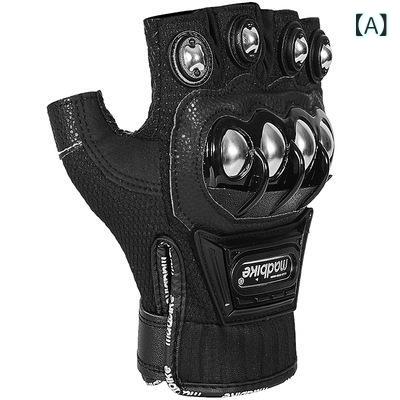 バイク グローブ 男性用 半指 フルフィンガー サイクリング オートバイ レーシング 夏用 装備 通気性 メッシュ 黒 ブラック 赤 レッド 青 ブルー 緑 グリーン・カラー: ブラック.レッド.ブルー.グリーン・サイズ: M.L.XL.X...