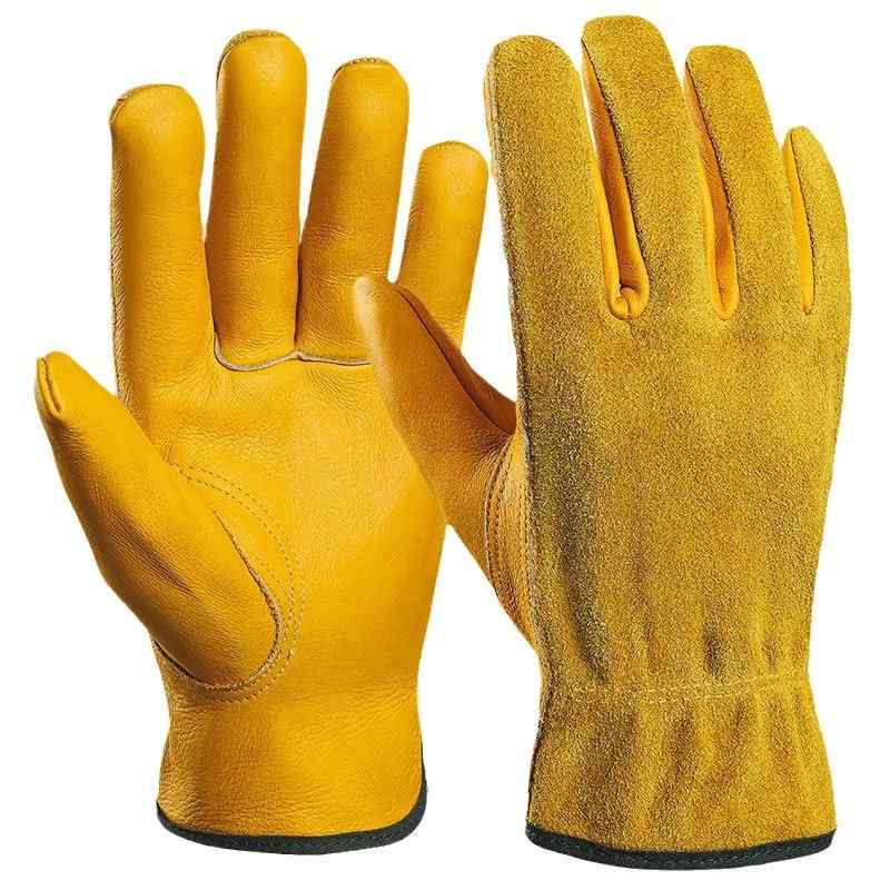 2個セットガーデニング手袋 男性用 牛革 園芸 庭仕事 農作業 建築 運転 革手袋 作業用手袋 耐摩耗性 黄色 滑り止め 接触冷感・機能: 防滑.タッチパネル対応.防汗・スタイル: 指あり手袋・カラー: イエロー.ブラック.オレンジ.グレー...