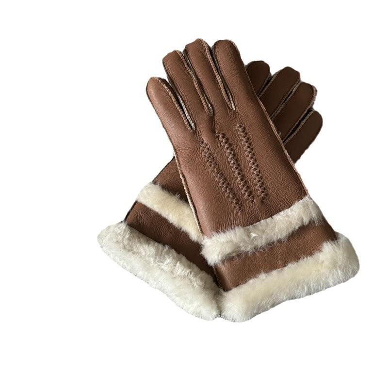 手袋 メンズ レディース 防寒 グローブ シープスキン 革 裏起毛 バイク 自転車 羊革 秋冬 暖かい 男性用 女性用