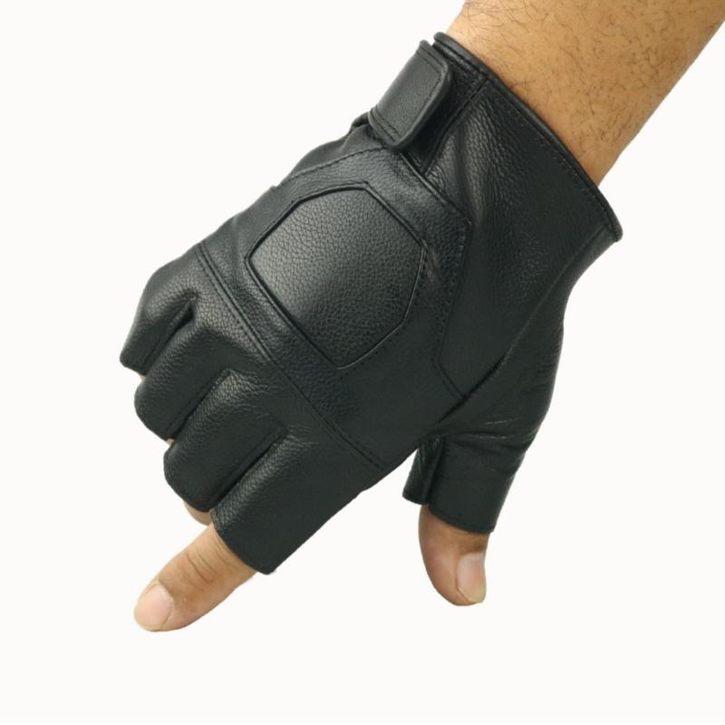 手袋 メンズ レディース 牛革 レザーグローブ 半指 ダンス バイク 運転 ドライブ 練習 運動 スポーツ 通勤 春 百搭 黒・項目: カテゴリ