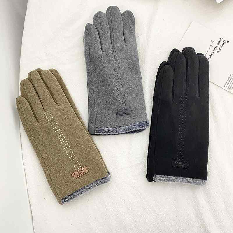 手袋 メンズ 男性用 防寒手袋 暖か 鹿 চামড়া スエード調 秋冬 無地 カーキ ブラック グレー・カテゴリ: 手袋・機能: 保温・スタイル: 5本指手袋・カラー: カーキ, ブラック, グレー・サイズ: フリーサイズ・素材: スエー...