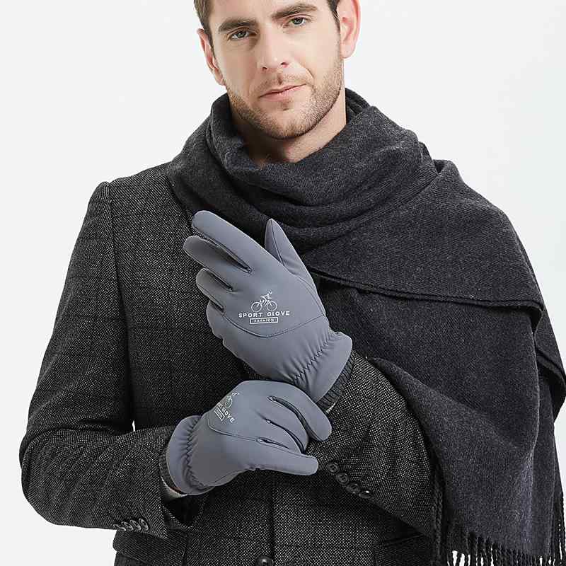 手袋 メンズ 男性用 冬用 防寒 グローブ アウトドア スポーツ サイクル 自転車 裏起毛 厚手 防風 撥水 タッチパネル対応 ブラック グレー 紺色 ブラウン・素材: 布制・対象: メンズ・機能: 保温・柄: 柄・種類: 指あり手袋・色:...