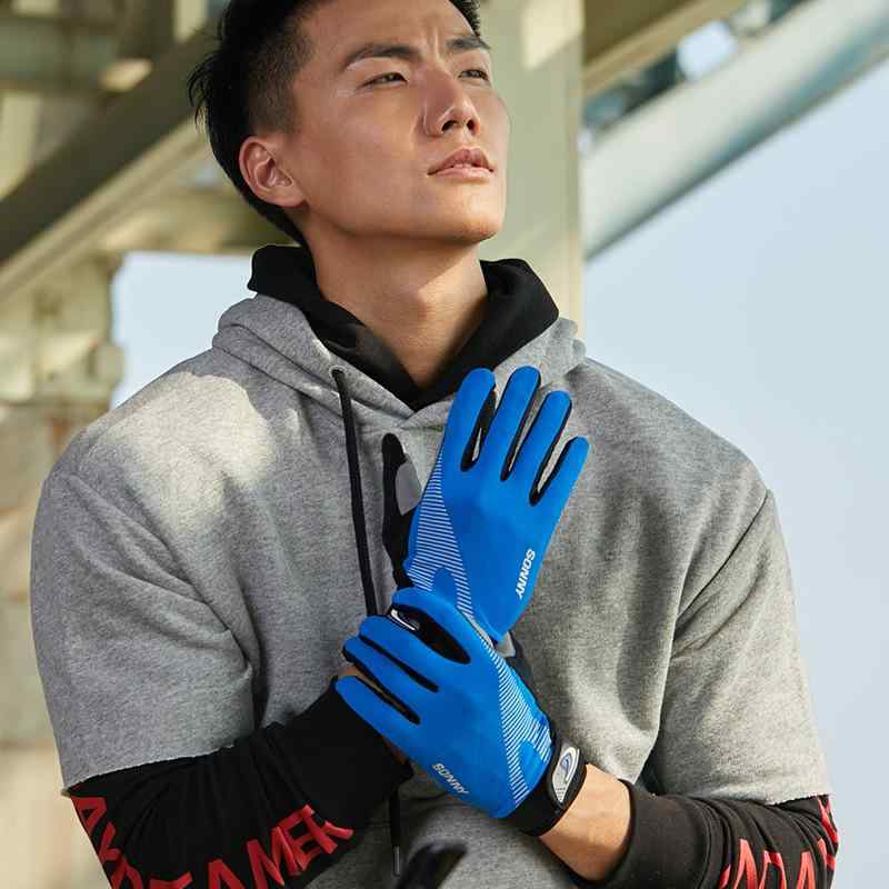 手袋 メンズ 夏用 薄手 サイクルグローブ UVカット 紫外線対策 滑り止め付き アウトドア スポーツ 登山用 スマートフォン対応 ブルー ブラック グレー 黒 接触冷感 ポリエステル