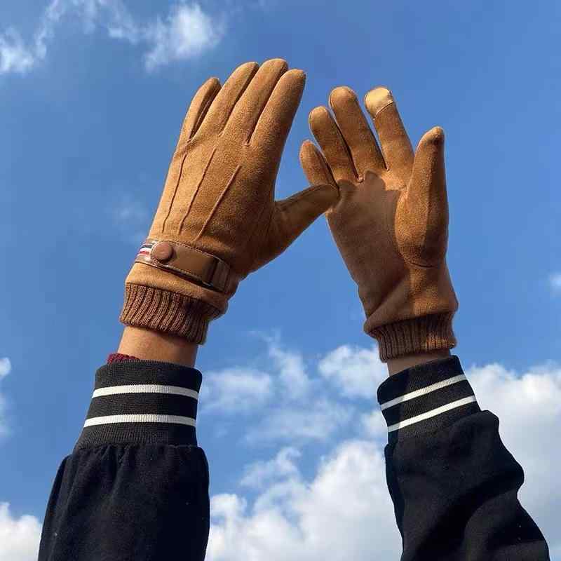 2個セット手袋 メンズ 男性用 バイク グローブ 秋冬 防風 防寒 厚手 裏起毛 暖かい スマホ対応 カーキ ブラック グレー ネイビー・カテゴリ: 手袋・素材: スエード・対象: ユニセックス・機能: 防寒・柄: 無地・スタイル: 5本指...