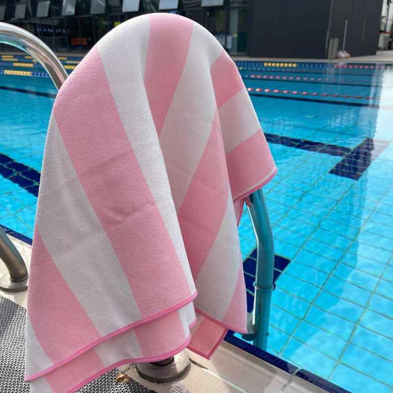 バスタオル メンズ レディース 吸水速乾 超極細繊維 サラサラ ふわふわ ビーチタオル ストライプ柄 180cm×75cm・素材: 超細繊維・重量: 約 約200-300g・カラー: ピンクストライプ・サイズ: 180cm×75cm・製法:...