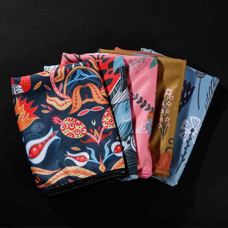 10個セットタオル スポーツタオル 冷却タオル 接触冷感 クールタオル ポリエステル プリント アウトドア ジム トレーニング ひんやり 暑さ対策