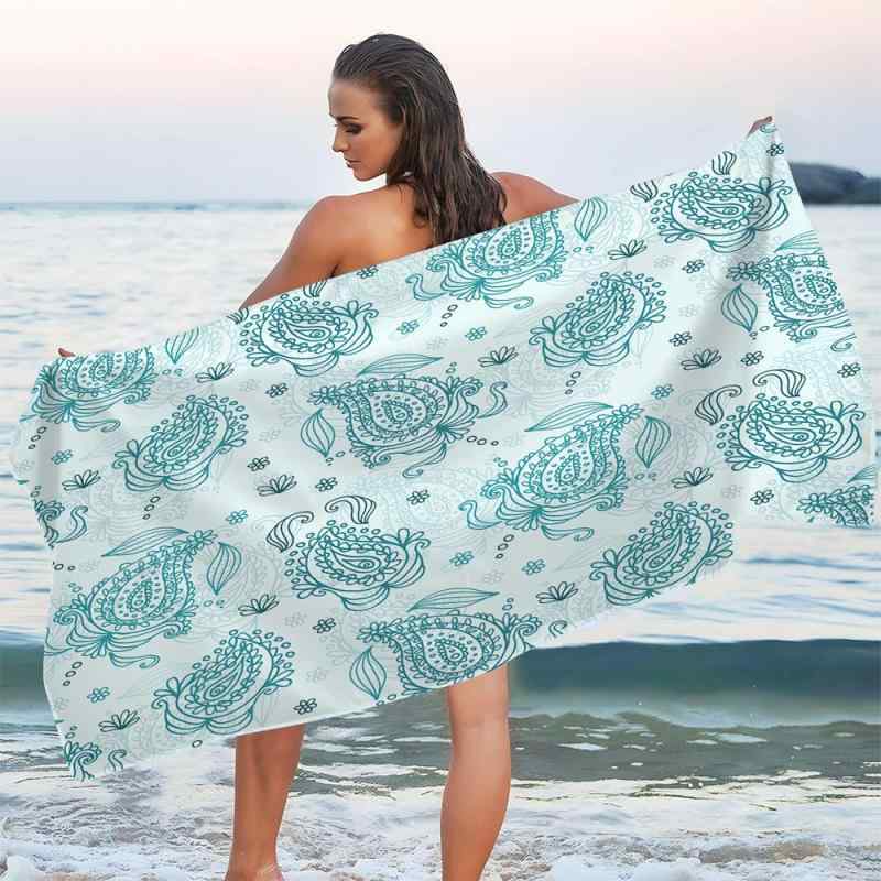 2個セットビーチタオル 超極細繊維 両面 ビーチタオル 水泳 ビーチタオル スポーツタオル カラフル 軽量 吸水速乾 70*140 80*160・素材: 超極細繊維・重量: 約 約300g～400g・カラー: レインボー.ブルー＆ホワイト....