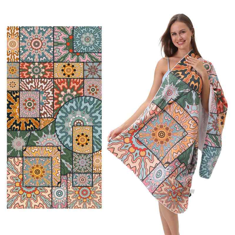 ビーチタオル 大人用 超極細繊維 ボヘミアン柄 速乾 スポーツタオル 海水浴 プール商品: 浴巾/沙滩巾 素材: 超细纤维 重さ: 200g-300g未満 カラー: 1,2,3,4,5 サイズ: 140*70cm, 150*75cm, 13...