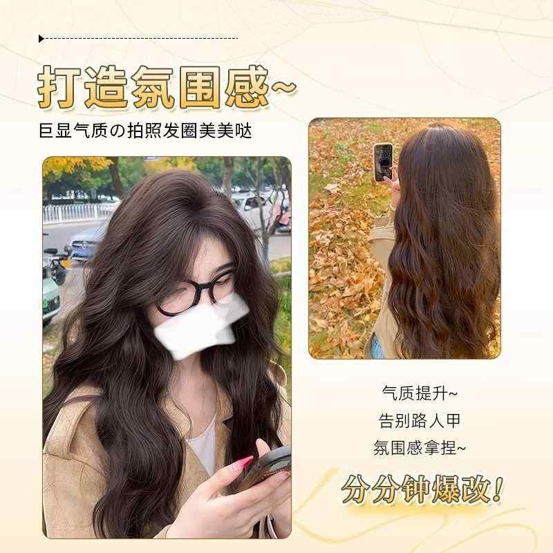 ヘアピース レディース 女性用 高温糸 水波ウェーブ 巻き髪 白髪隠し 摩卡棕 自然色・対象者: 女性・製法: 機械製・染色/パーマ: 不可・素材: 高温・対応肌色: 全て・タイプ: カール・種類: ヘアピース・カラー: 自然色.モカブラウン