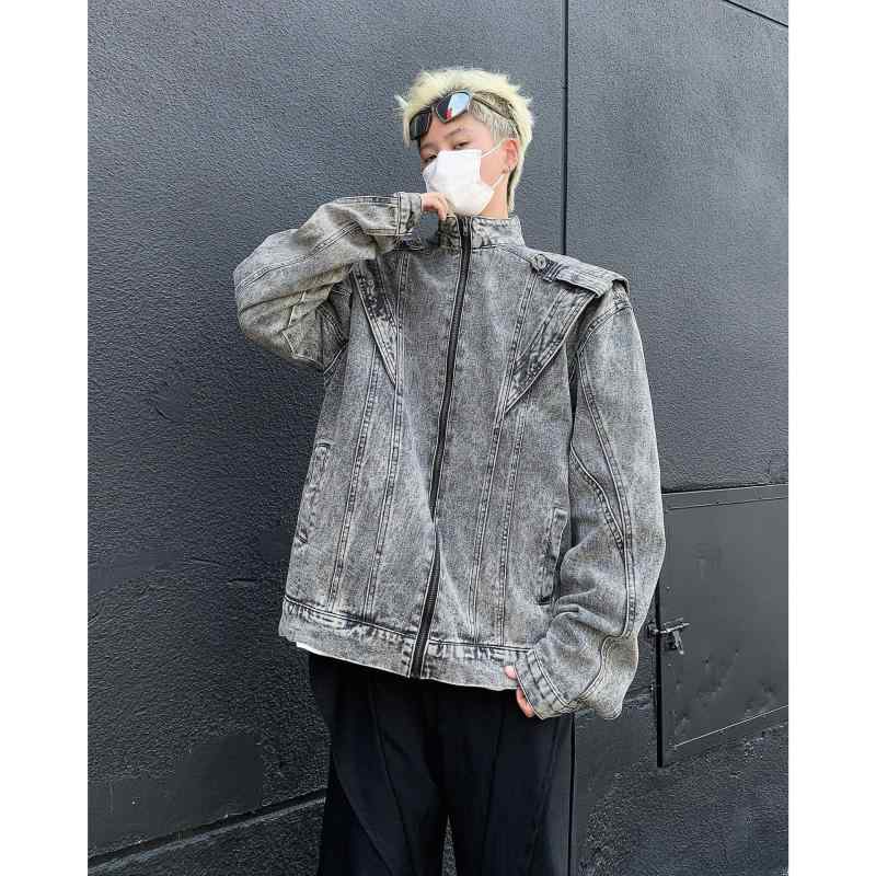 ジャケット 男性用 デニムジャケット 切り替え ショート丈 ブルゾン Gジャン 春秋 ストリート アメカジ カジュアル