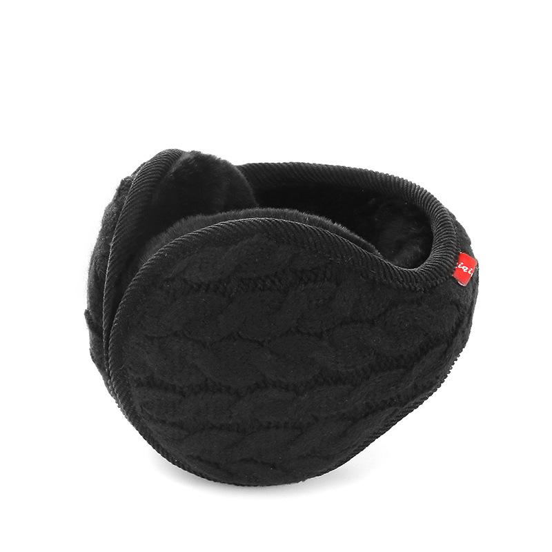 イヤーマフ 男女兼用 防寒 耳当て 折りたたみ式 秋冬 ケーブル編み グレー 麻花グレー