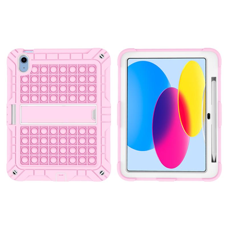 タブレットケース iPad 第10世代 10.9インチ シリコン 耐衝撃 スタンド機能付き ブラック ダークブルー ピンク ピンクエッジ マルチカラー パープル パープルエッジ 迷彩