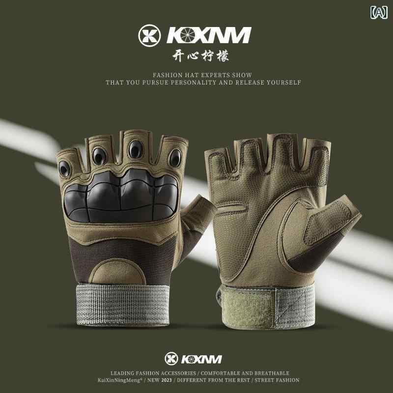 2個セット手袋 男性用タクティカルグローブ 指なし サバゲー 耐摩耗 登山 キャンプ アウトドア スポーツ トレーニング 春夏・Category: Tactical gloves・Style: Boyfriend style・Color: ...