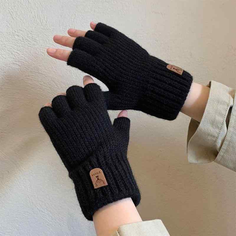 10個セット手袋 メンズ 男性用 秋冬 露指 ニット グローブ スマートフォン対応 防寒 保温 学生 タッチパネル対応 ブラック グレー キャメル カーキ・機能: 保温・カラー: ブラック, グレー, キャメル, マロン, ネイビー, カー...