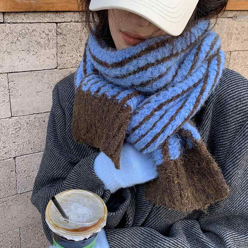 2個セットマフラー ストール レディース 秋冬 ニット 羊毛風 縦縞模様 韓国 かわいい 暖かい 防寒 グリーン レッド・性別: 男女兼用・素材: 仿羊绒・スタイル: 日韓・長さ: 約150cm・幅: 18cm・柄: 無地・機能: 保温・カ...