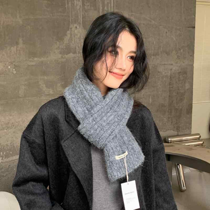 マフラー レディース メンズ ニット 秋冬 韓国 学生 無地 厚手 あったか 防寒 カップル ストール ショール ベージュ ブラウン グレー グリーン レッド ネイビー ブラック・機能: 保温・スタイル: 日韓.甘め.学院風.田園風.韓版韓...