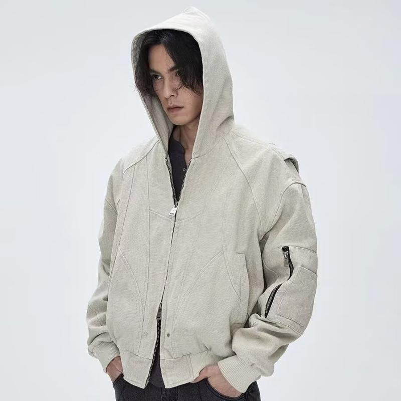 ジャケット 男性用 ワークジャケット キャンバス地 フードなし ゆったりめ ヴィンテージスタイル ブラック カーキ 春秋・商品カテゴリ: ジャケット・スタイル: アメリカンレトロ・対象年齢層: 18-24歳・襟の形: 襟付き・フィット: ル...