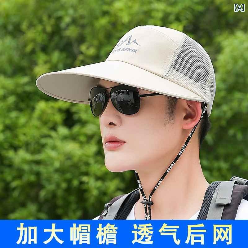 男性用 サンハット 夏 アウトドア サイクリング 防風・ 日焼け防止 つば広 アヒル タン スタイル 通気性の メンズ.カラフルカラーオシャレデザイン上場年と時期：夏材質: -つばのスタイル: -色の分類：オフホワイト.ブラック.ネイビーブ...