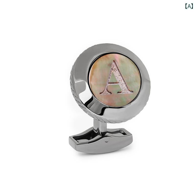 英国 メンズは.個性的な.イニシャルが刻まれた豪華な袖ボタンで.男性への贈り物に最適です。オシャレ.デザイン。シンプルスタイル発売日：春素材: 銅ショッピングモールと同じですか？ はい色の分類：このオプションを購入しないでください[文字は単...