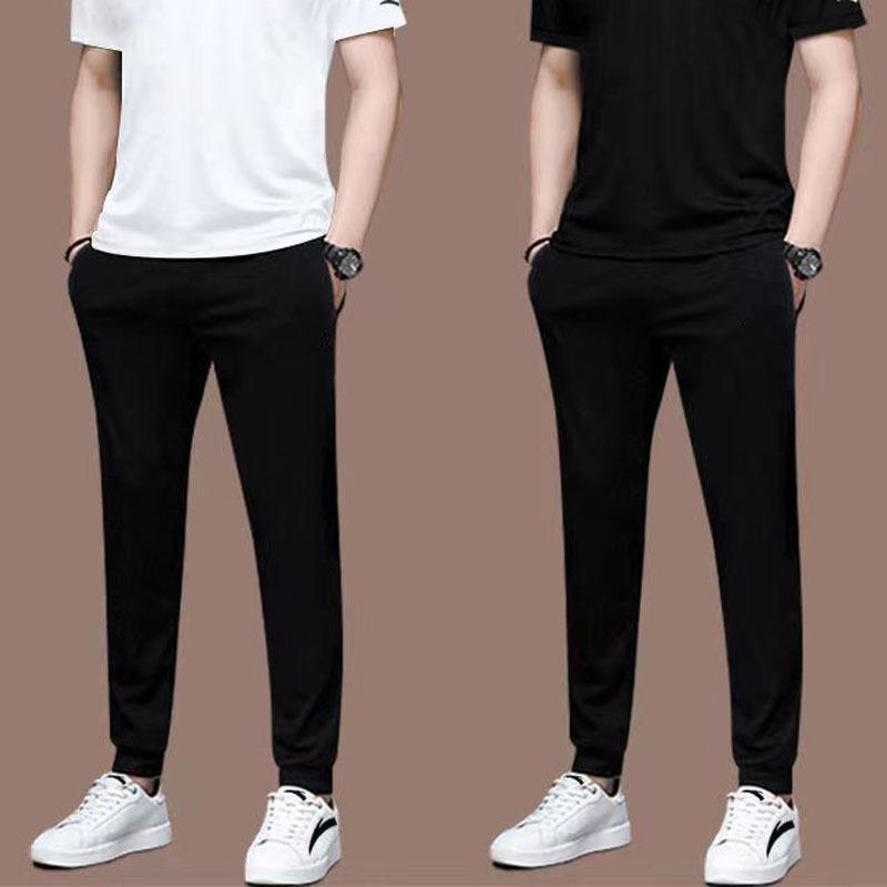パンツ 男性用 秋物 コットン 混紡 リラックス ストレート スウェットパンツ メンズ レディース ユニセックス グレー 黒 M L XL 2XL 3XL 4XL:[{