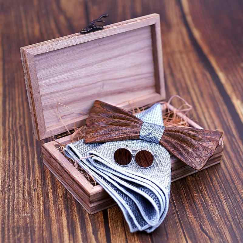 ネクタイ メンズ 木製 蝶ネクタイ 結婚式 パーティー フォーマル ギフト ボウタイ ウッド 3D 立体 浮き彫り レトロ
