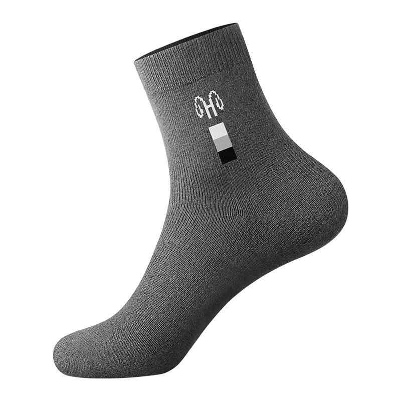 靴下 男性用 ウール混 厚手 裏起毛 あったか 中筒 リブソックス 防寒 秋冬 カジュアル 普段使い