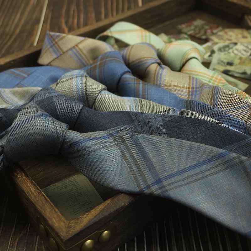 10個セットネクタイ メンズ ナロー幅 6cm ビジネス フォーマル カジュアル ブルー チェック柄 イングリッシュスタイル 学生 ジェンダーレス 混紡 礼装 贈り物 ブラウン ダークブルー グレー ライトブルー パープル ベージュ グリー...