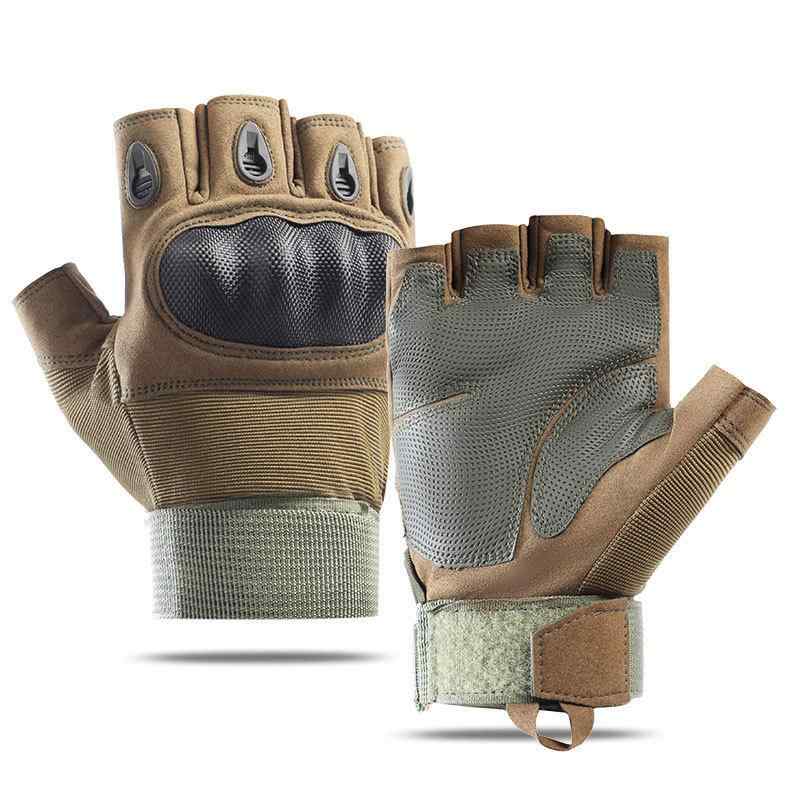 手袋 メンズ ハーフフィンガー グローブ カーボンファイバーシェル 耐切断性 耐摩耗性 格闘技 スポーツ トレーニング 滑り止め タクティカルグローブ アウトドア・防滑: 防滑, 触屏・スタイル: 分指・カラー: 黒, 緑, 茶, ベージュ...